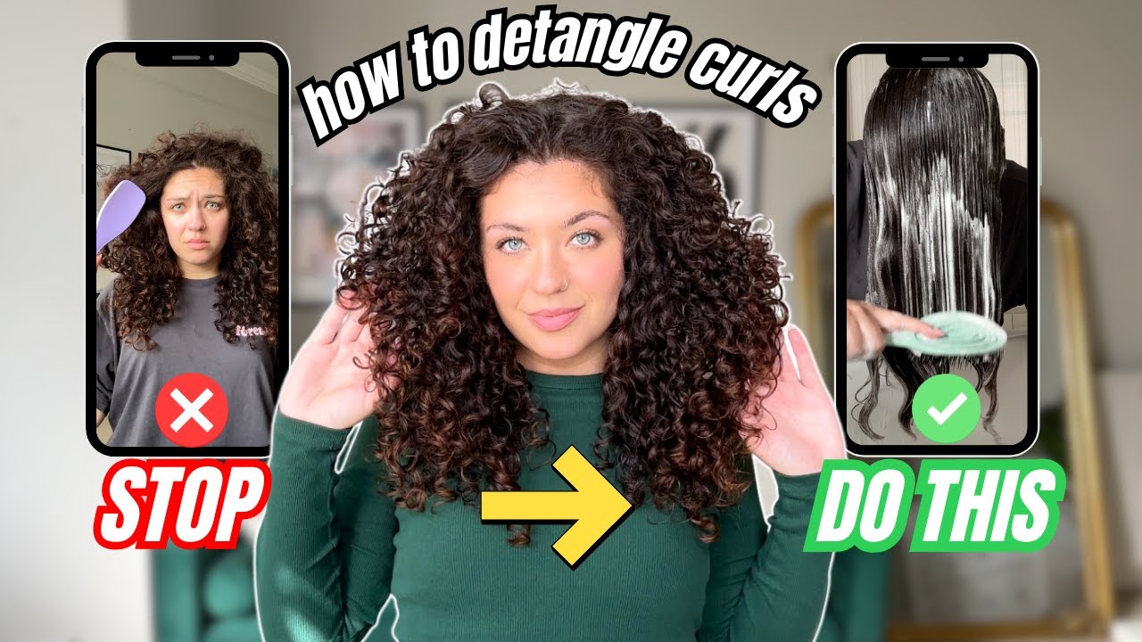 How To Detangle Curly Hair | Easy Curly Washing & Styling Routine - YouTube
