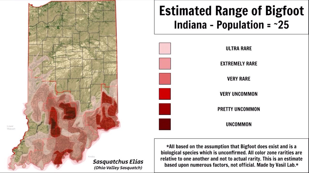 Bigfoot In Indiana - Range and Population Map - Sasquatch - YouTube
