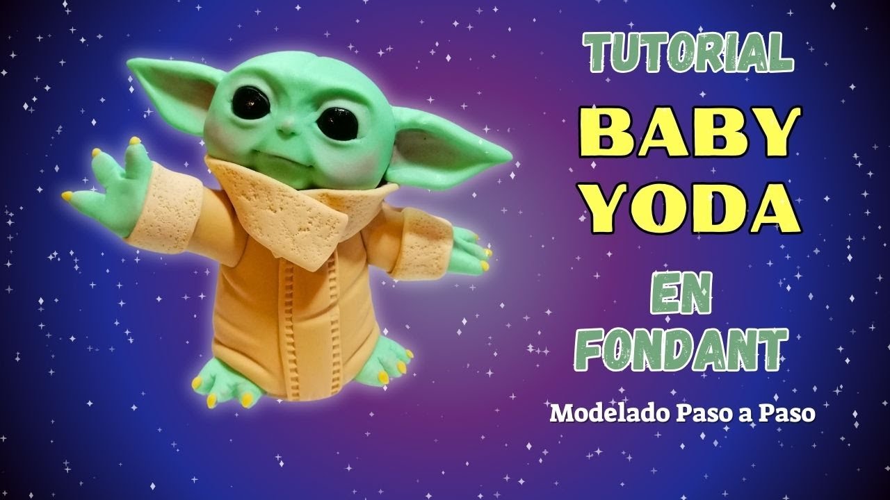 Cómo Hacer a Baby Yoda en Fondant // Star Wars Cake topper // Grogu ...