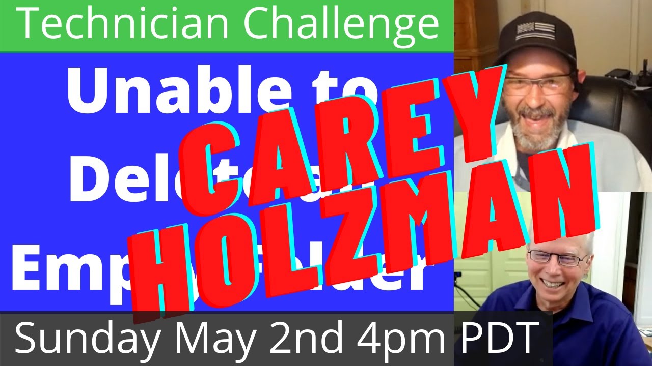 Carey Holzman Challenges Tim's Undeletable Folders 5 of 5 - YouTube