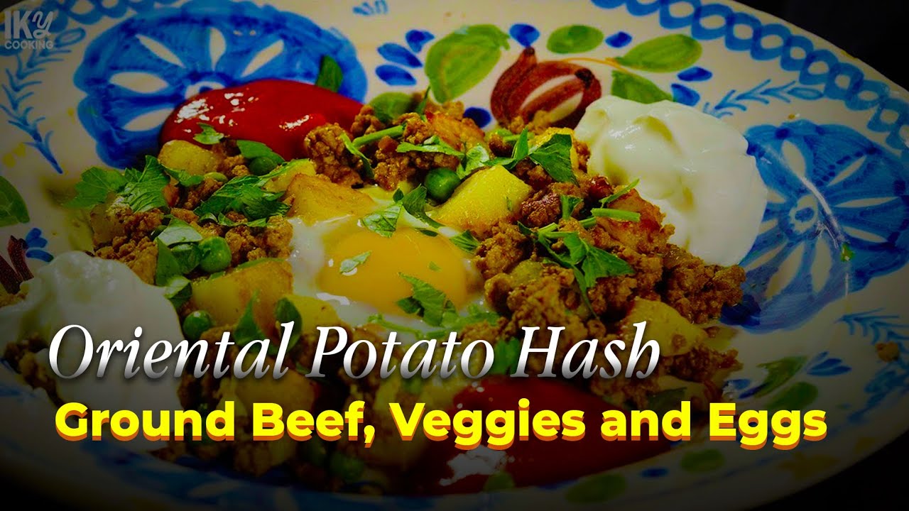1-Pan Delight: Oriental Potato Hash, Ground Beef, Veggies and Eggs ...
