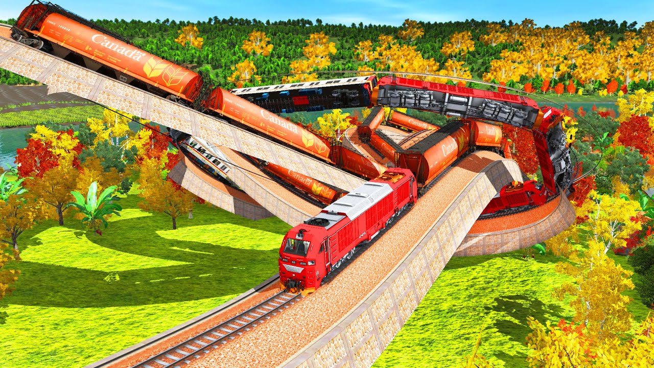 WOW! Super Messy Railways in Spring | Funny Train | Trainz Railroad ...