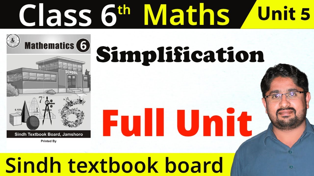 🔴 Simplification unit 5 class 6 math Sindh textbook board STBB - YouTube