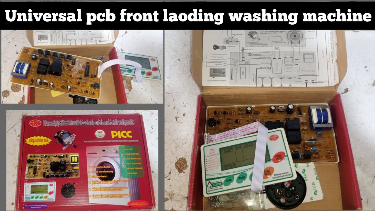 front loading washing machine universal pcb box unboxing - YouTube