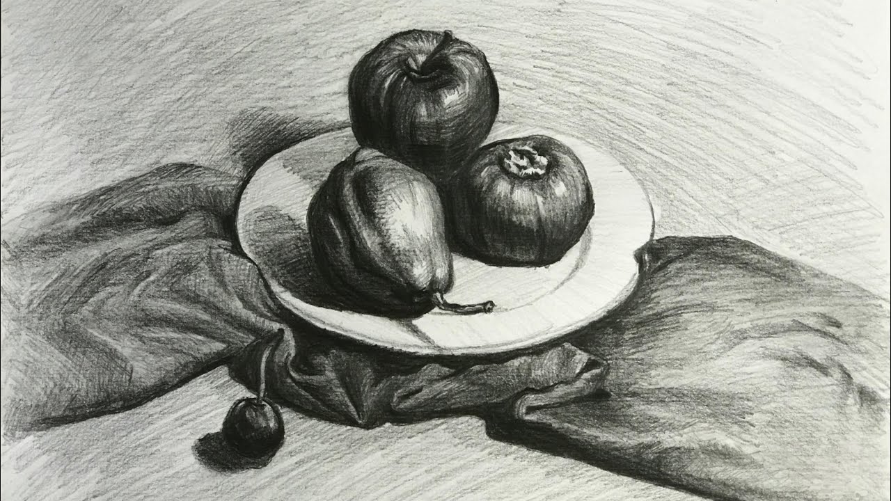 Basic Drawing …How To Draw Fruits (Still Life) Part 1 - YouTube
