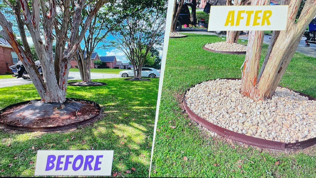 Placing rocks on beds ( awesome transformation!! ) - YouTube