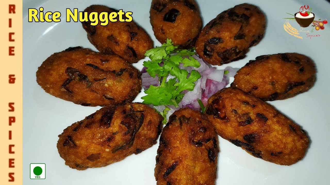 Rice Pakoda| Rice Nuggets | Instant evening snacks| Left over rice ...