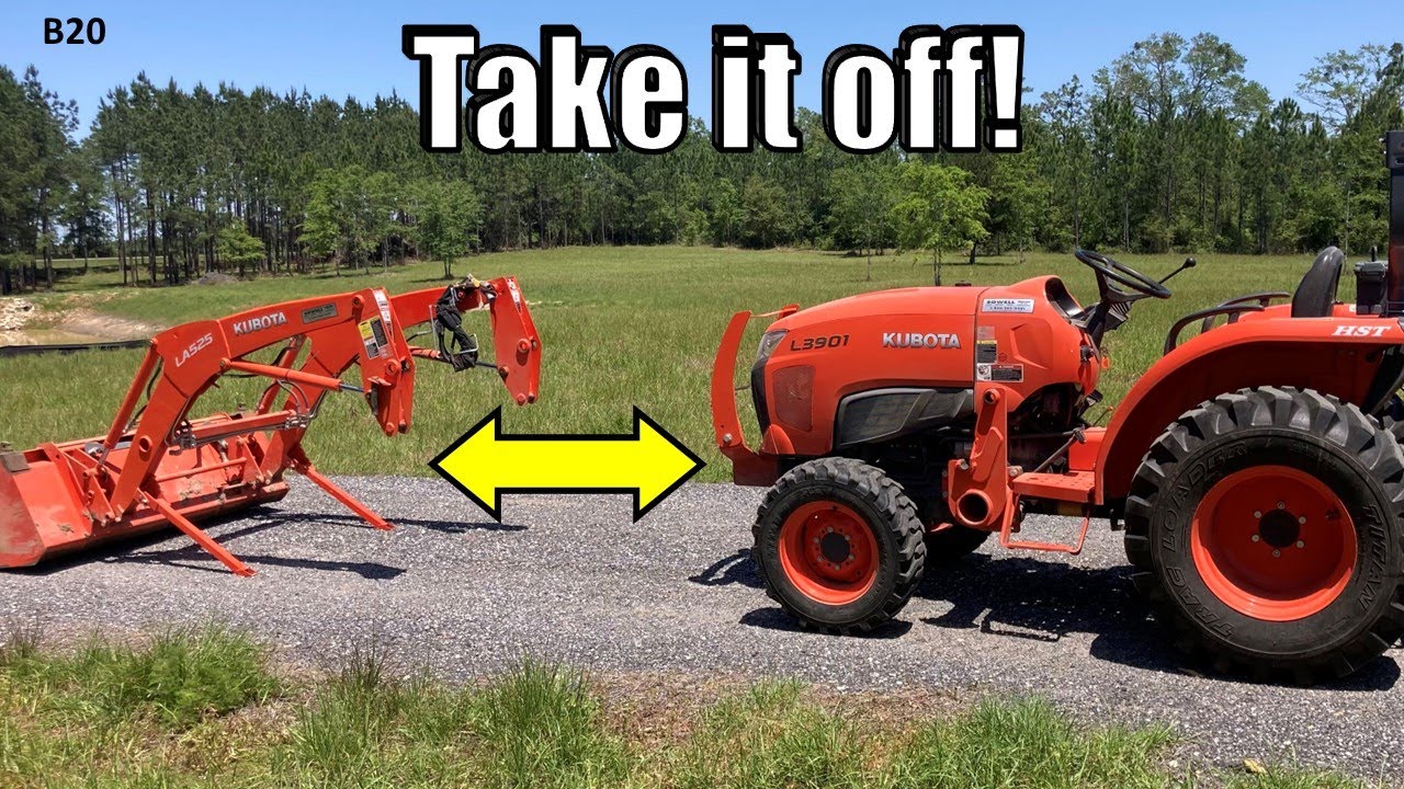How to REMOVE the Front LOADER on a Kubota Compact Tractor - YouTube
