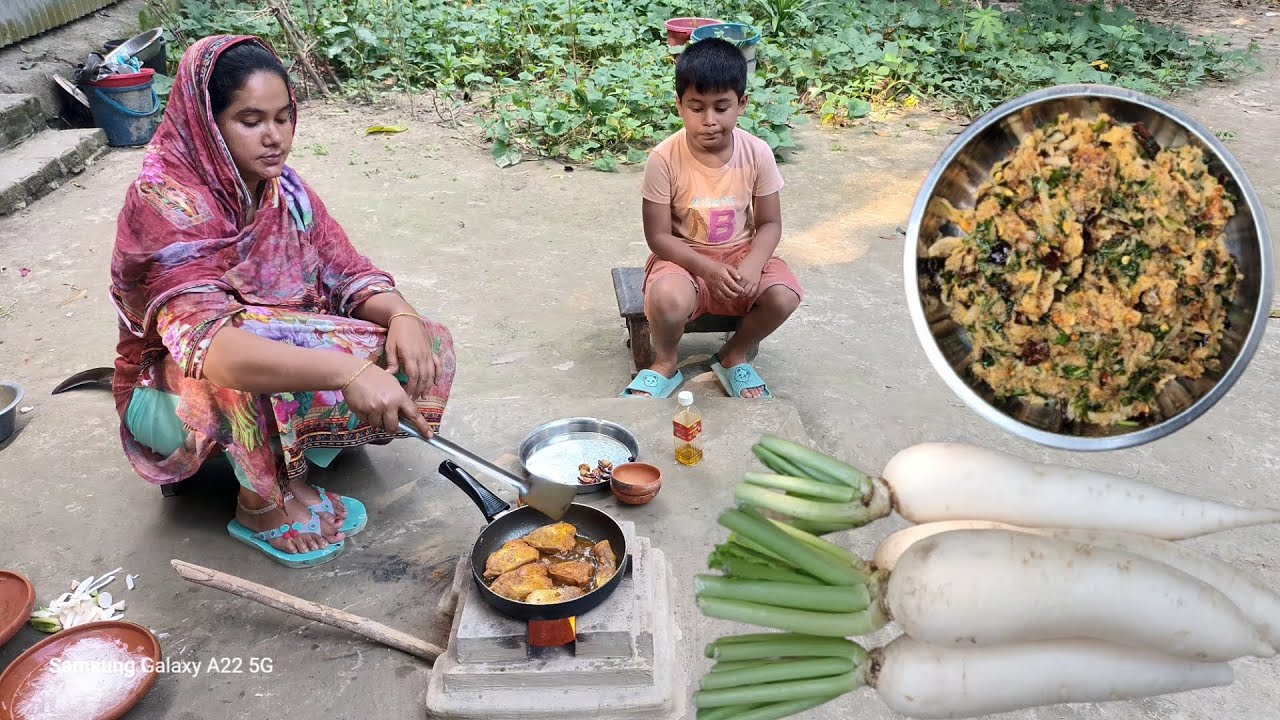 Fish filling with radish is very easy to make | rural cooking | Mula ...