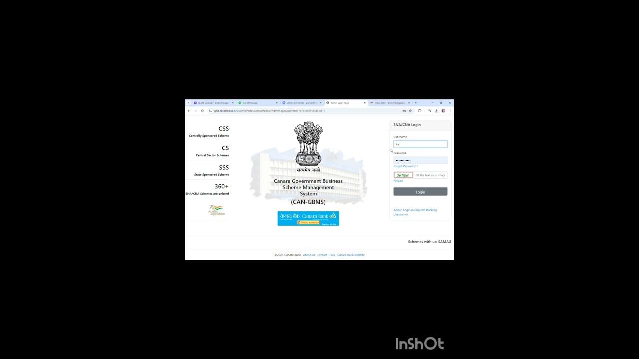SNA canara bank account CSS Portal maker /checker login process - YouTube