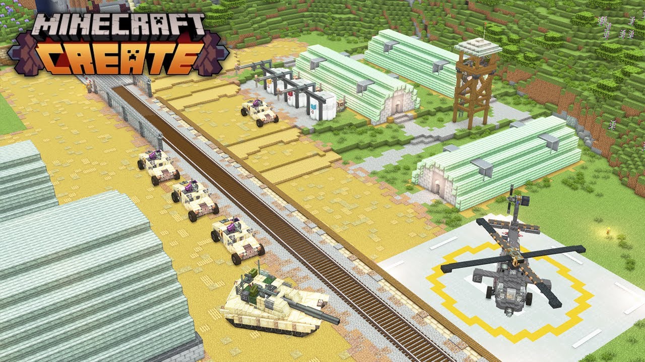 I Built a Military Base For My Create Mod Army - YouTube