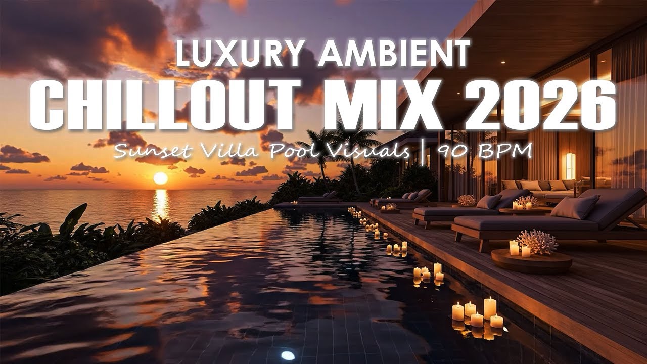 Luxury Ambient Chillout Mix 2026 | Sunset Villa Pool Visuals | 90 BPM ...