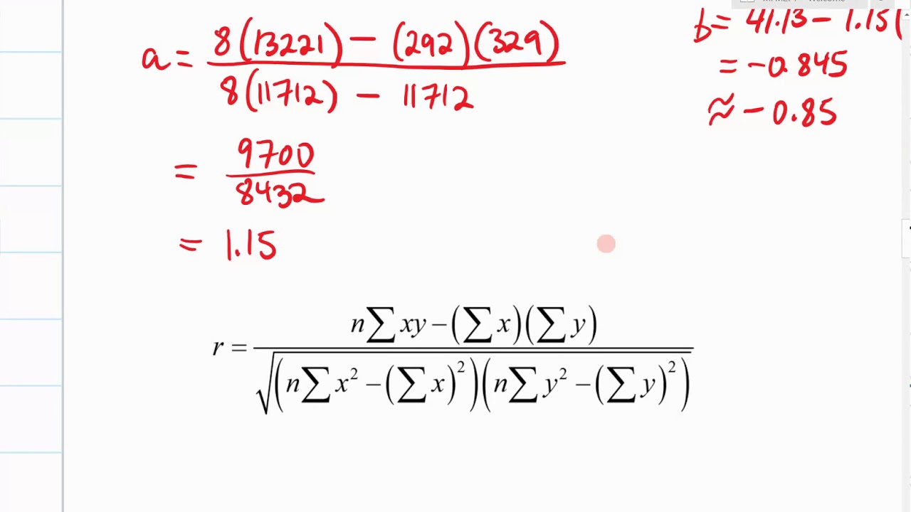 MDM4U 8 1 Line of Best Fit and Linear Regression Edited - YouTube