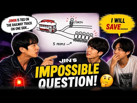 BTS Jin's Hilarious Trolley Problem with V and Jungkook | Kookie and V always choose Jimin Vminkook 