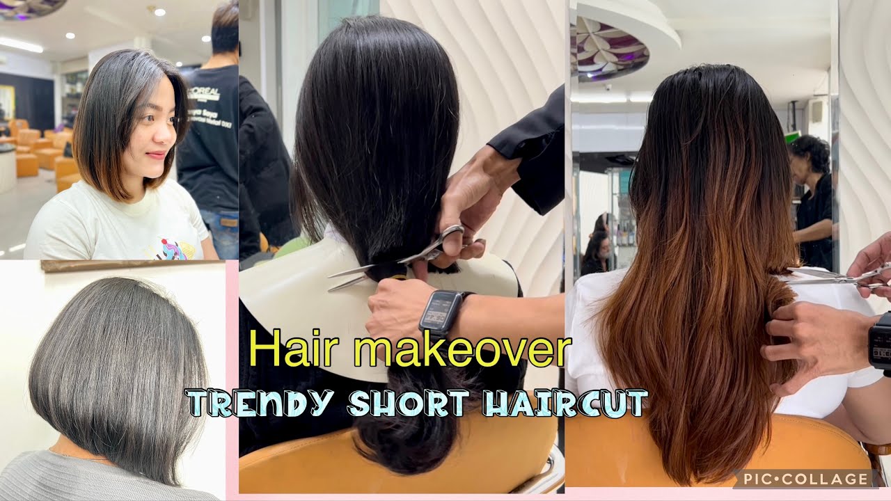 POTONG RAMBUT BOB | Long to short haircuts | Hair Make over | Trendy ...
