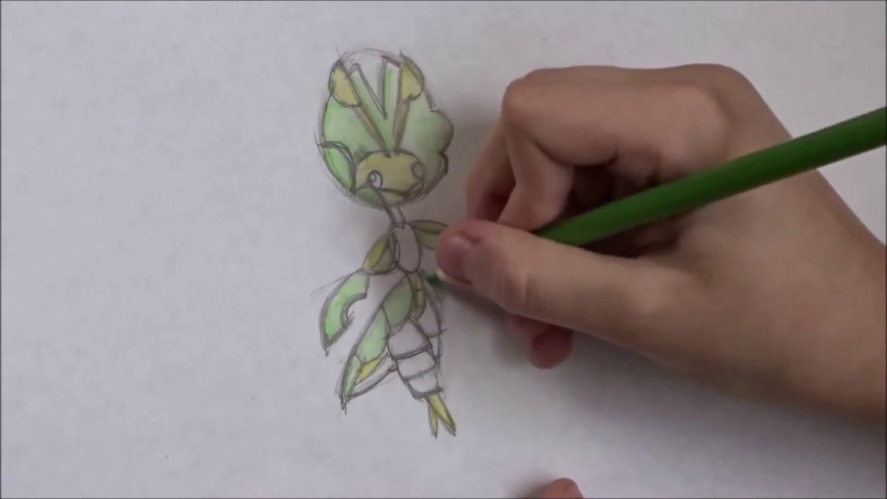 How to draw Leavanny with speed coloring - YouTube