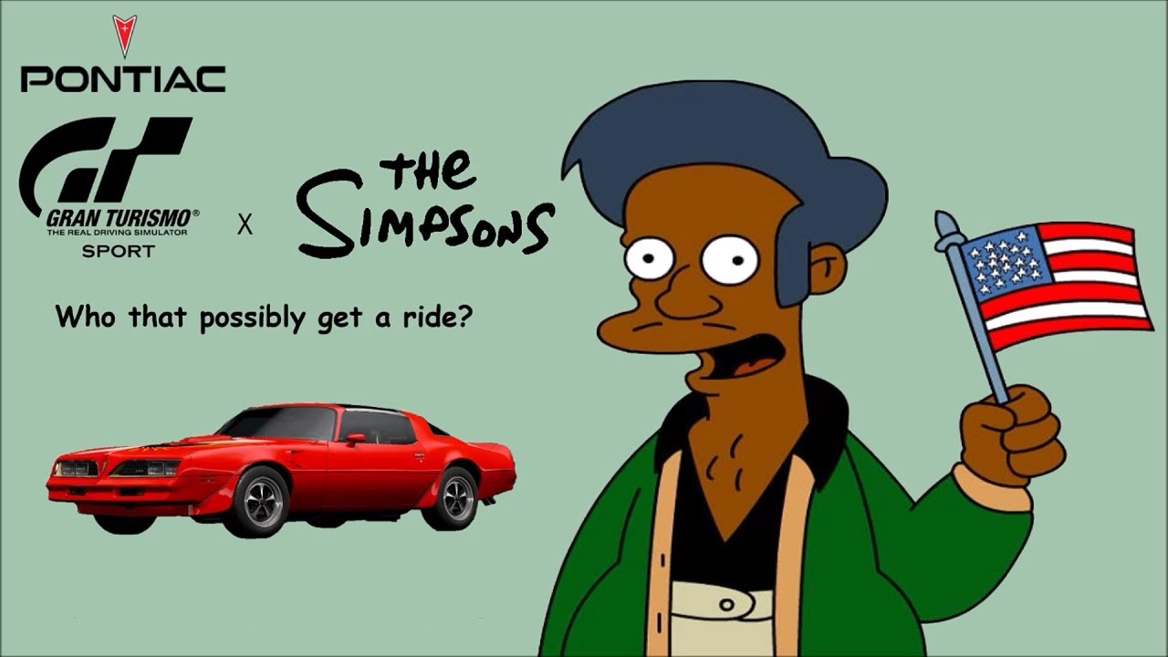 GT Sport - Livery Showcase: Apu (Simpsons) | Pontiac Firebird Trans Am ...