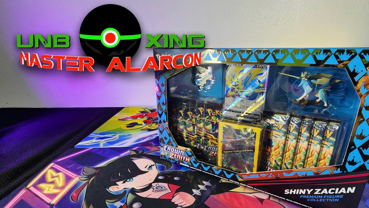 UNBOXING una caja de "Shiny Zacian Premium Collection" - YouTube