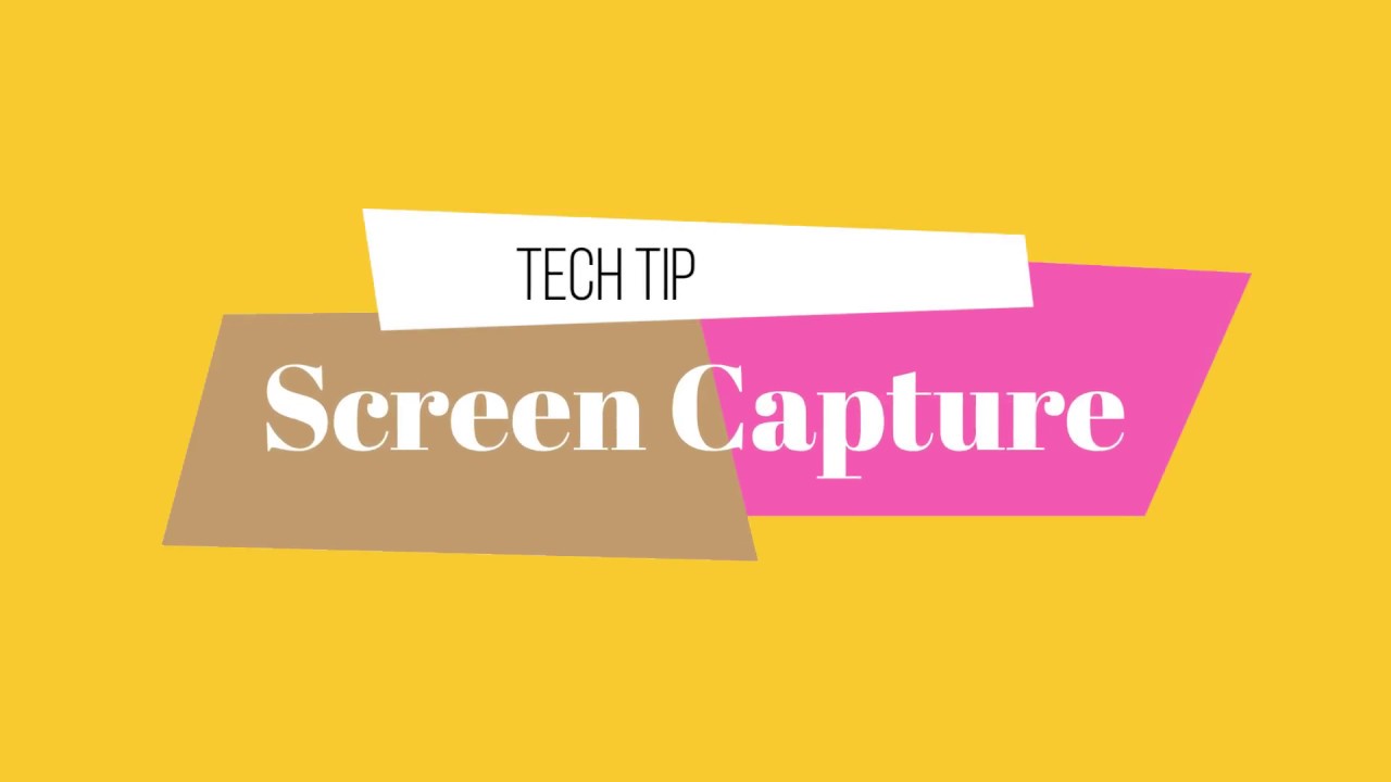 Tech Tip - Screen Capture - YouTube