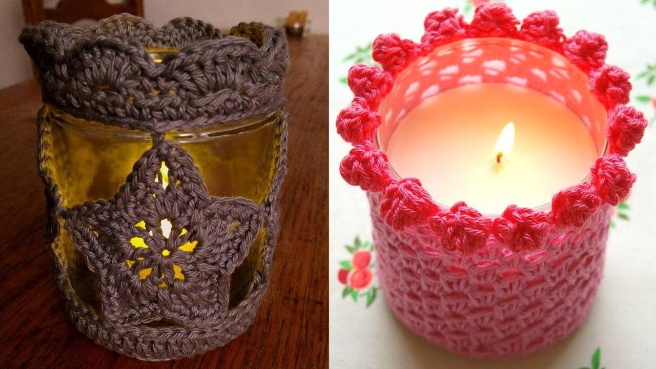 Beautiful & Amazing Crochet handmade Candle Holder designs and Patterns ...