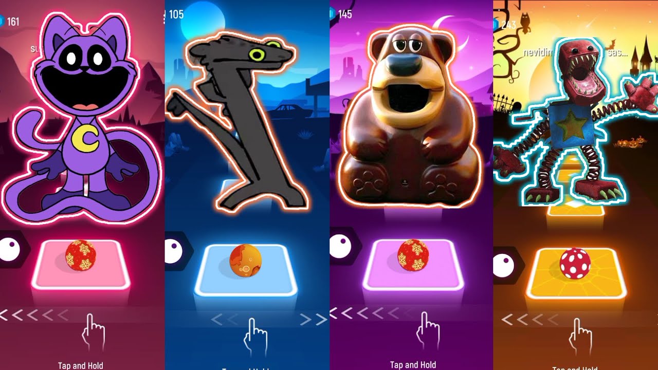 Tiles Hop Freddy Fazbear vs CatNap 3d vs Toothless Dancing cover Coffin ...