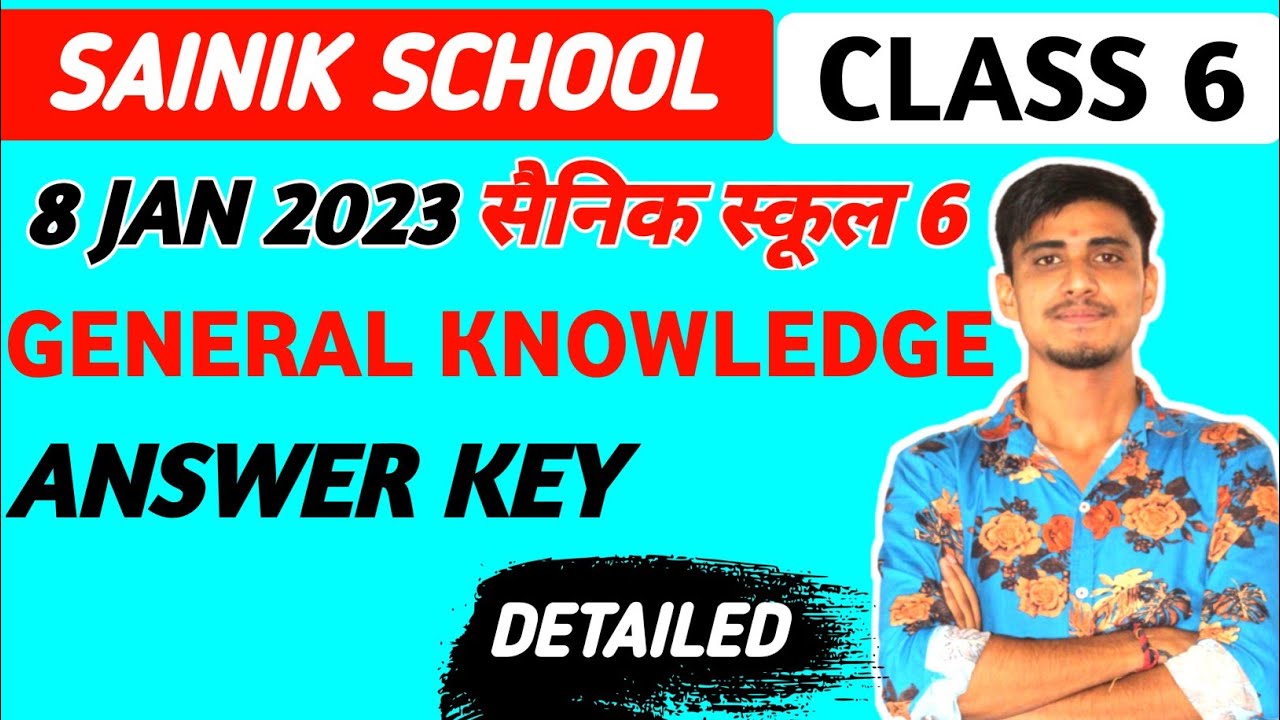 Sainik School Class 6 Answer Key 2023 | Sainik School GK Answer Key ...