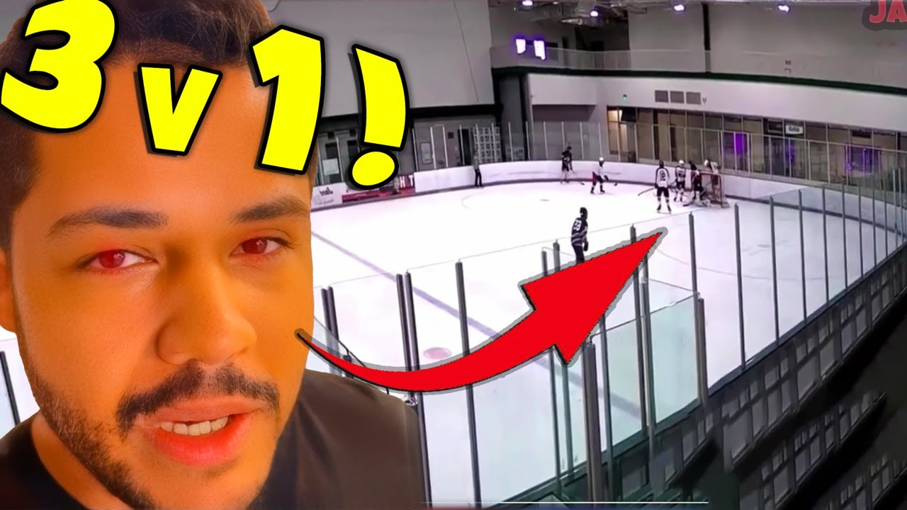 Nick nmplol 3v1 Ice Hockey Fight! - YouTube