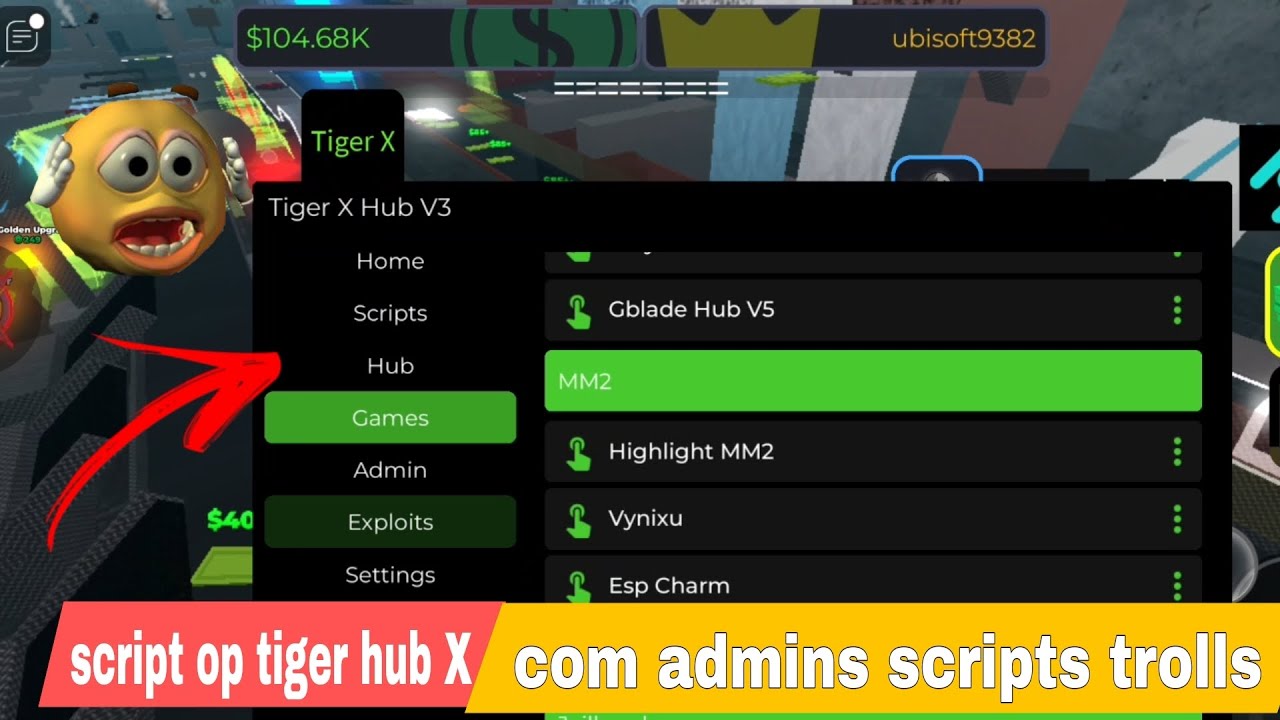 op tiger X Hub com scripts admin e troll (para trollar a rapaziada) e ...