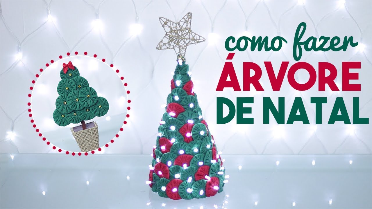 Como fazer árvore de natal de fuxico - YouTube