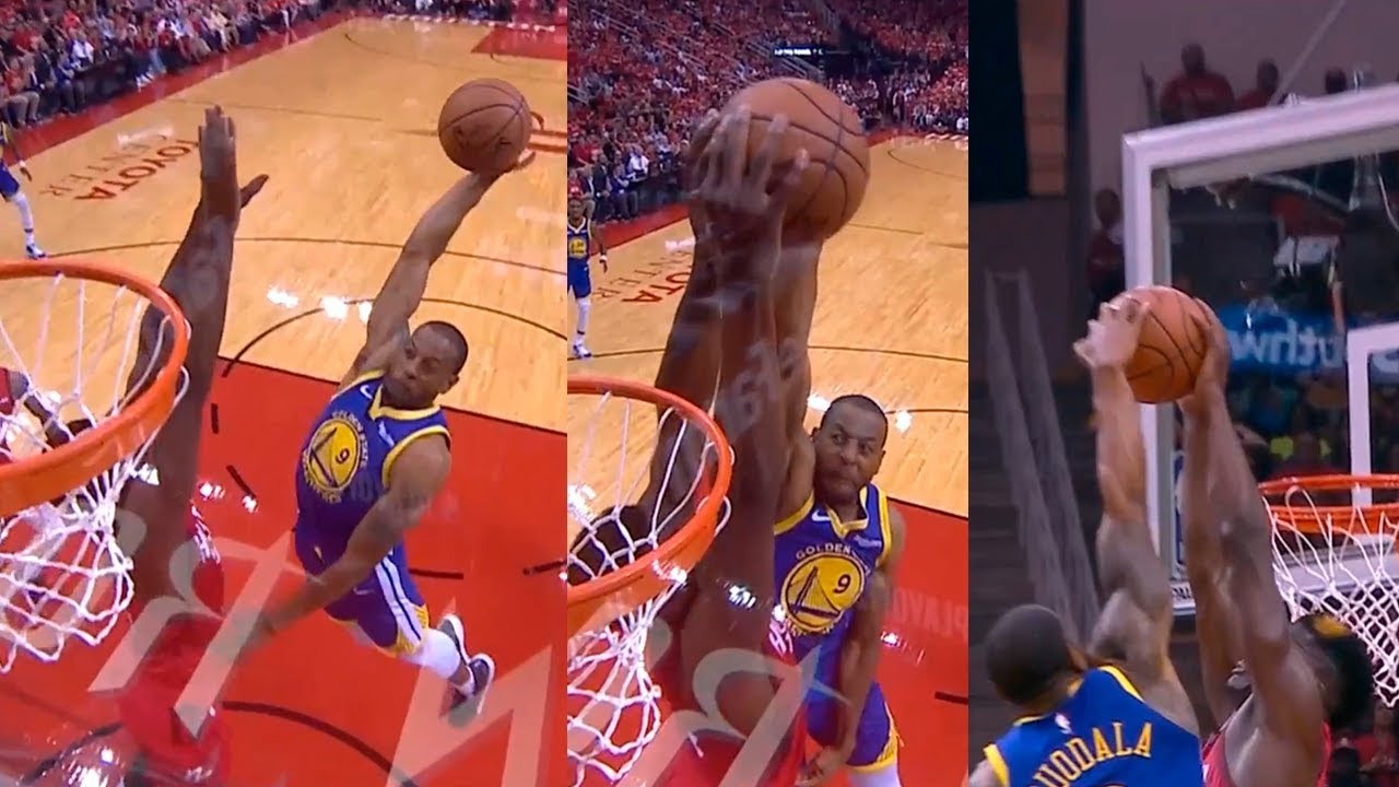 Clint Capela' hard block on Andre Iguodala | Warriors vs Rockets Game 3 ...