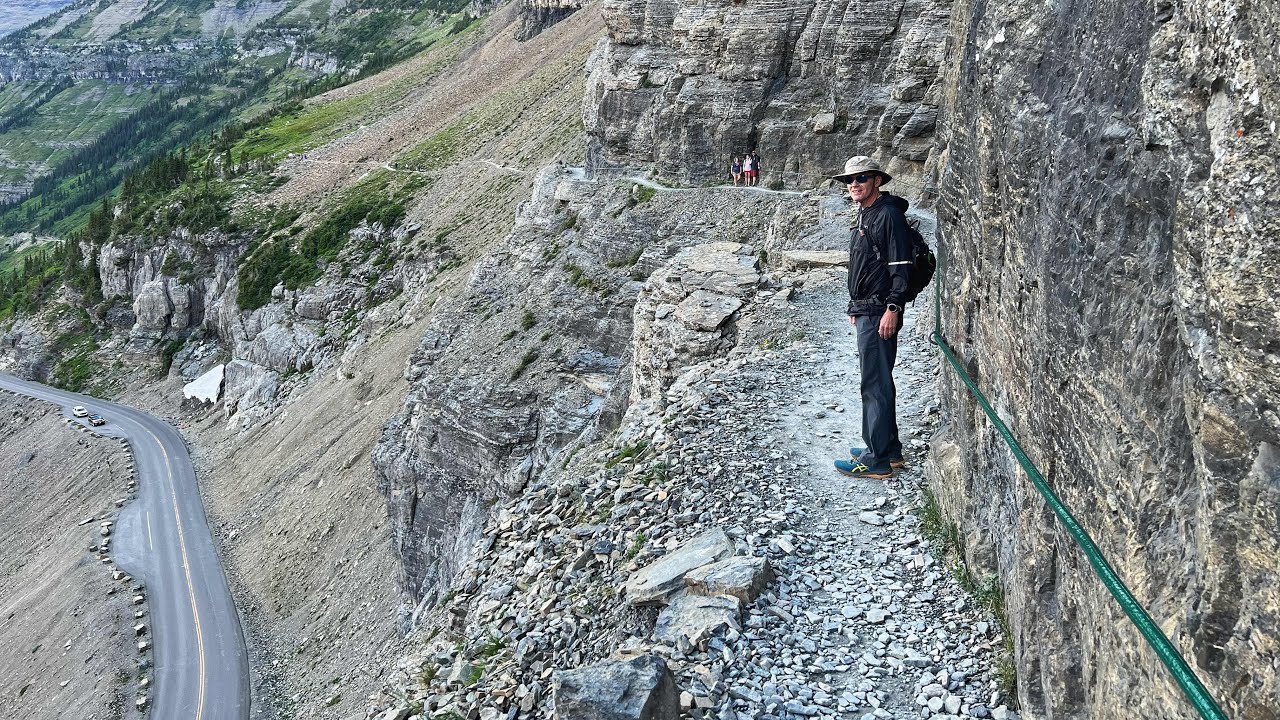 Hiking Highline trail to Grinnell Glacier Overlook and down to the Loop ...