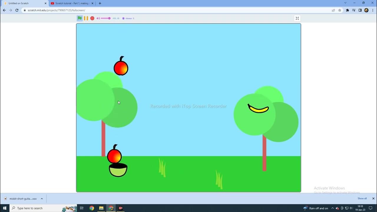 Scratch tutorial - Part 2, making a food collecting game - Made in scratch - YouTube