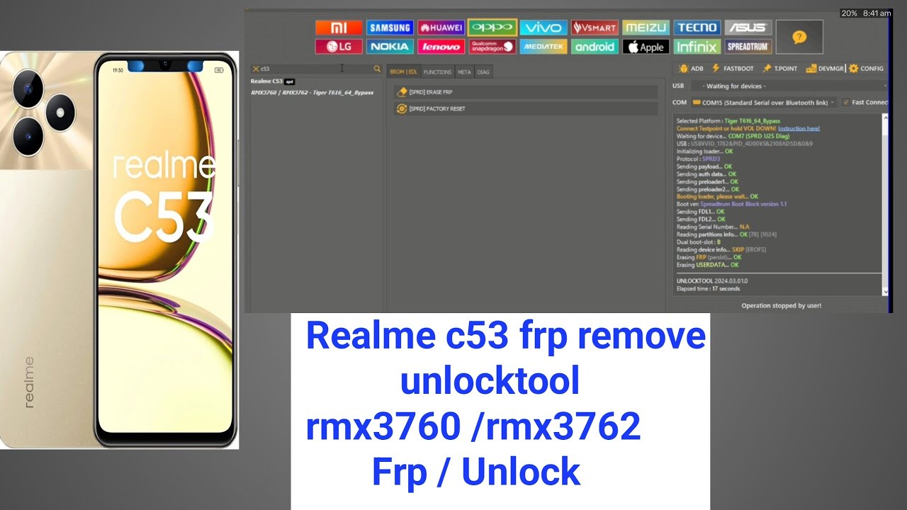 Realme c53 frp remove Unlocktool #rmx3760frpunlocktool # ...