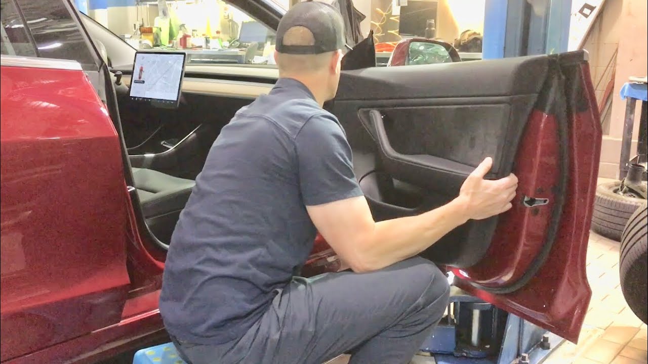 Tesla Model 3 body line dent removal - YouTube