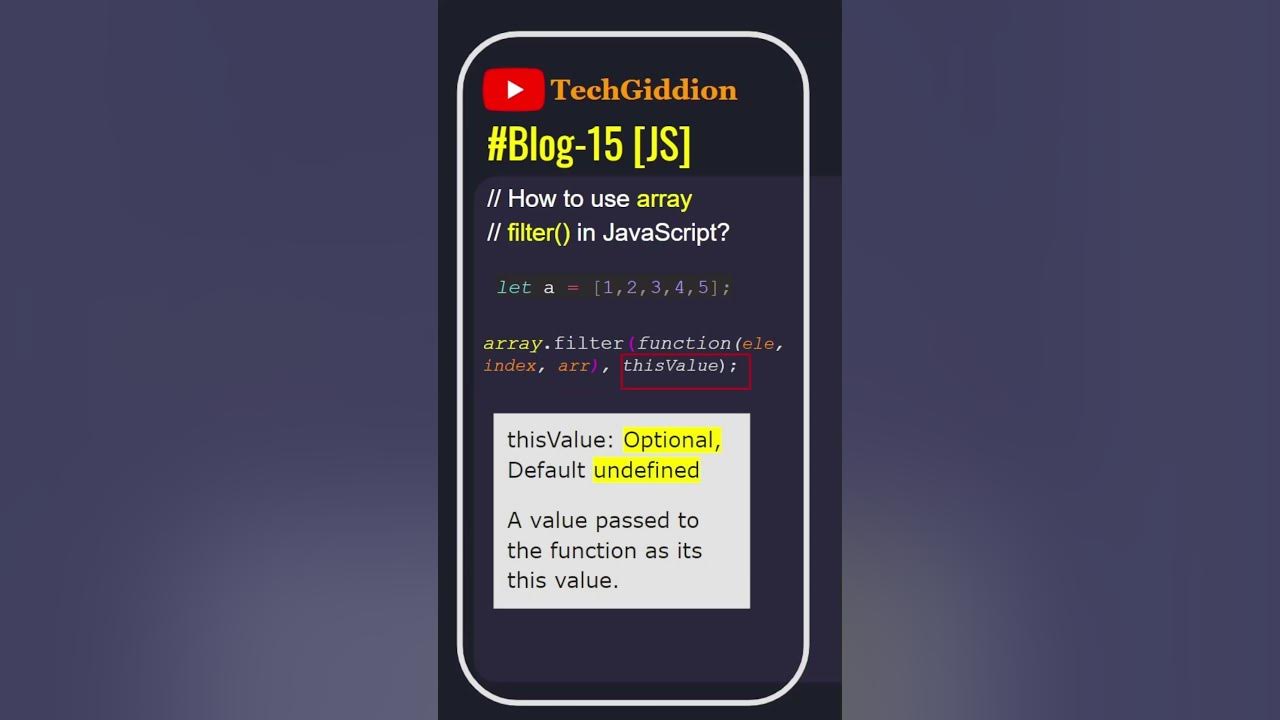 How To Use Array Filter Method In Javascript Filter Javascripttutorials Javascript Shorts 