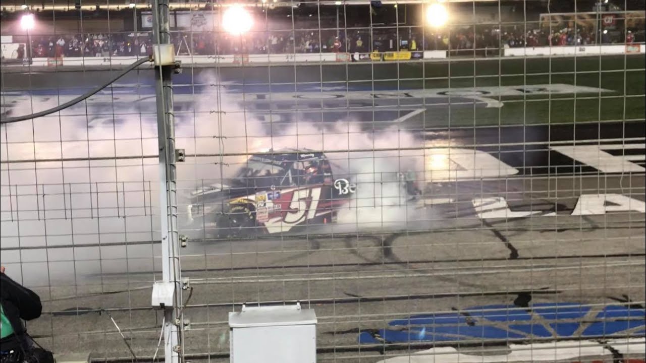 Kyle Busch Atlanta Truck Win Burnout 2019 *Up Close* - YouTube