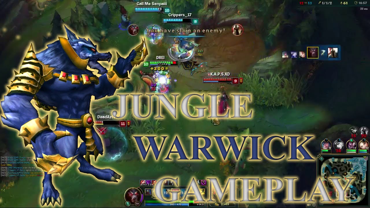 JUNGLE WARWICK GAMEPLAY SEASON 6 - League of Legends - YouTube