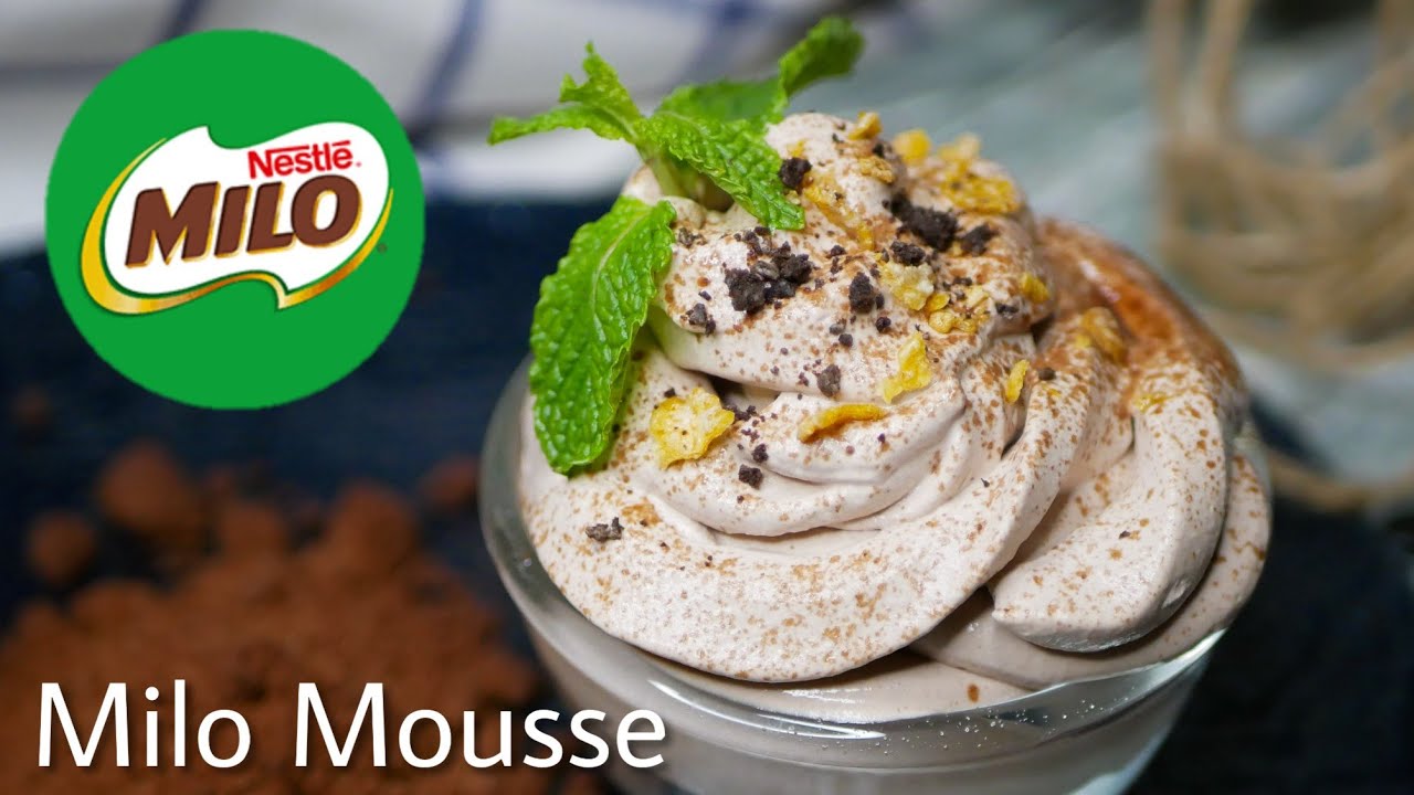 ไอศครีมมูสไมโล 2ส่วนผสม | [แคลอรี่ต่ำ] ที่ง่ายที่สุด! | Milo Mousse Ice ...