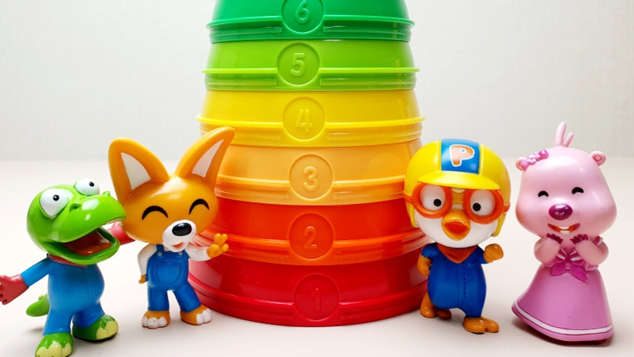 Pororo l Learning numbers 뽀로로친구들과 숫자탑쌓기 숫자배우기 - YouTube