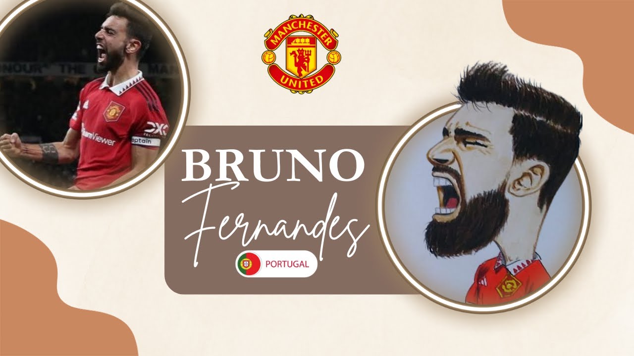 Football Player Caricature BRUNO FERNANDES | Famous Football Player ...