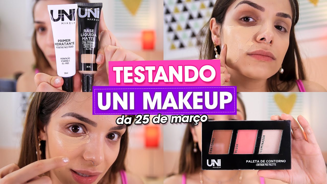 TESTEI TODOS os PRODUTOS de PELE da UNI MAKEUP! - YouTube
