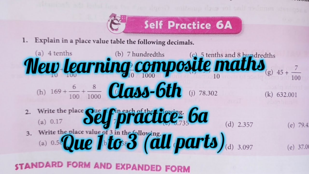 new learning composite maths class 6 self practice 6a| schand maths ...