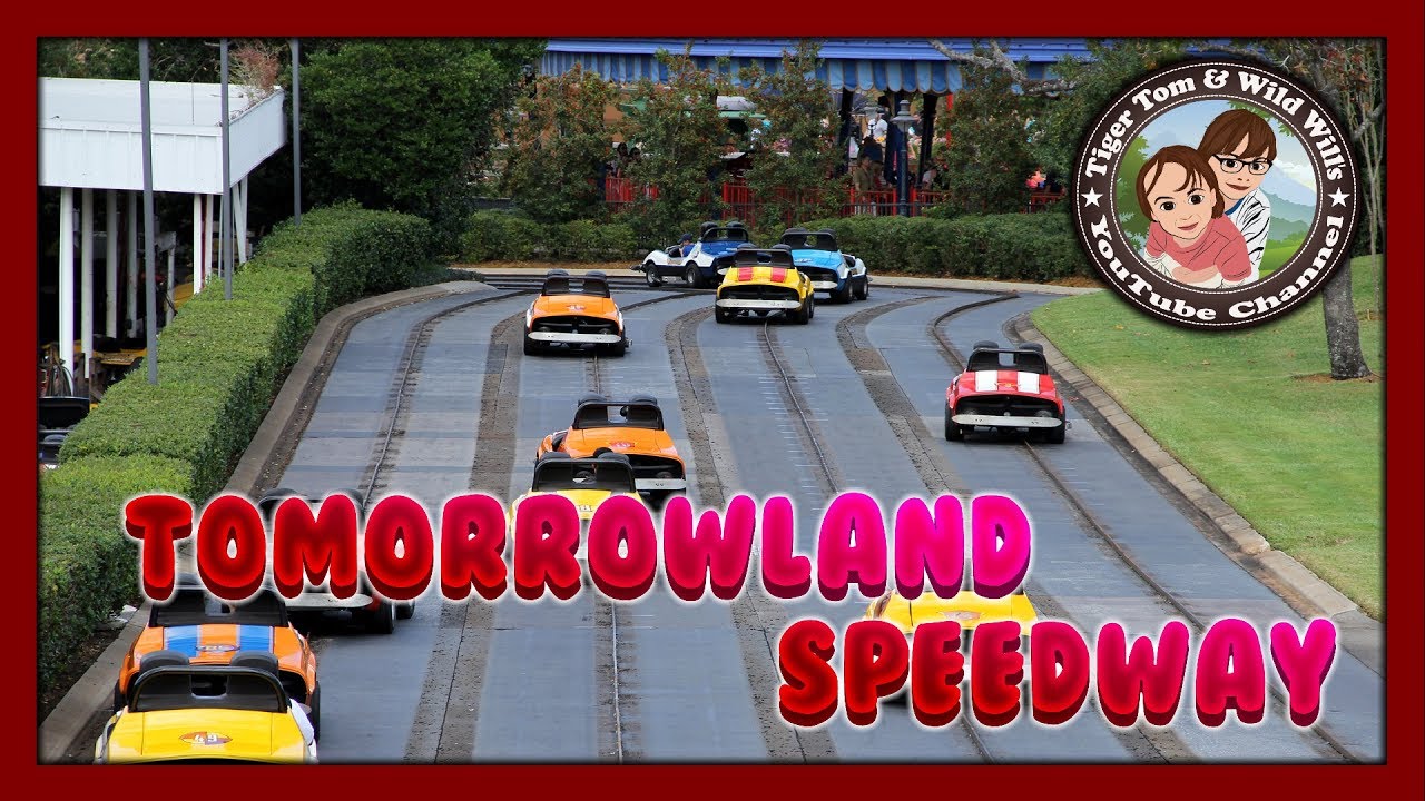 Tomorrowland Speedway Ride at Walt Disney World's Magic Kingdom - YouTube