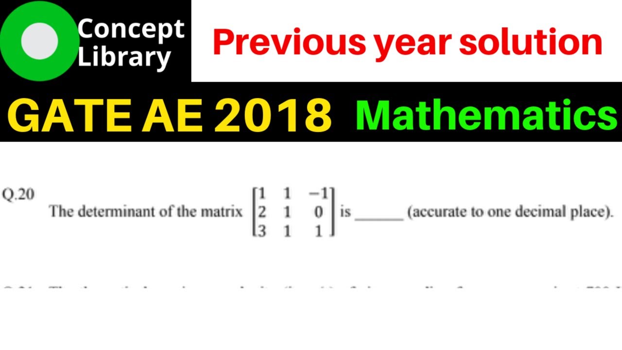 GATE matrix and determinant [solution ] vector algebra : math for Gate ...