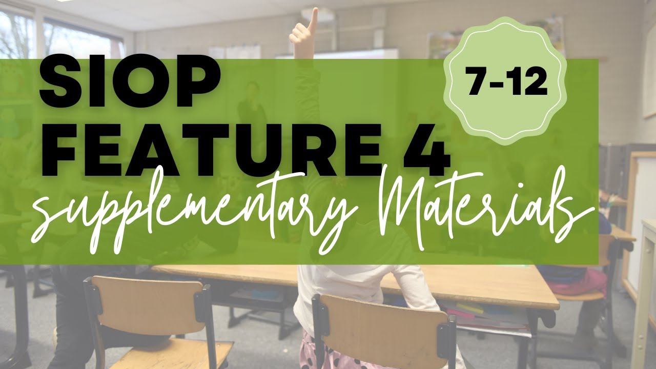 SIOP Component 1 Feature 4 - YouTube