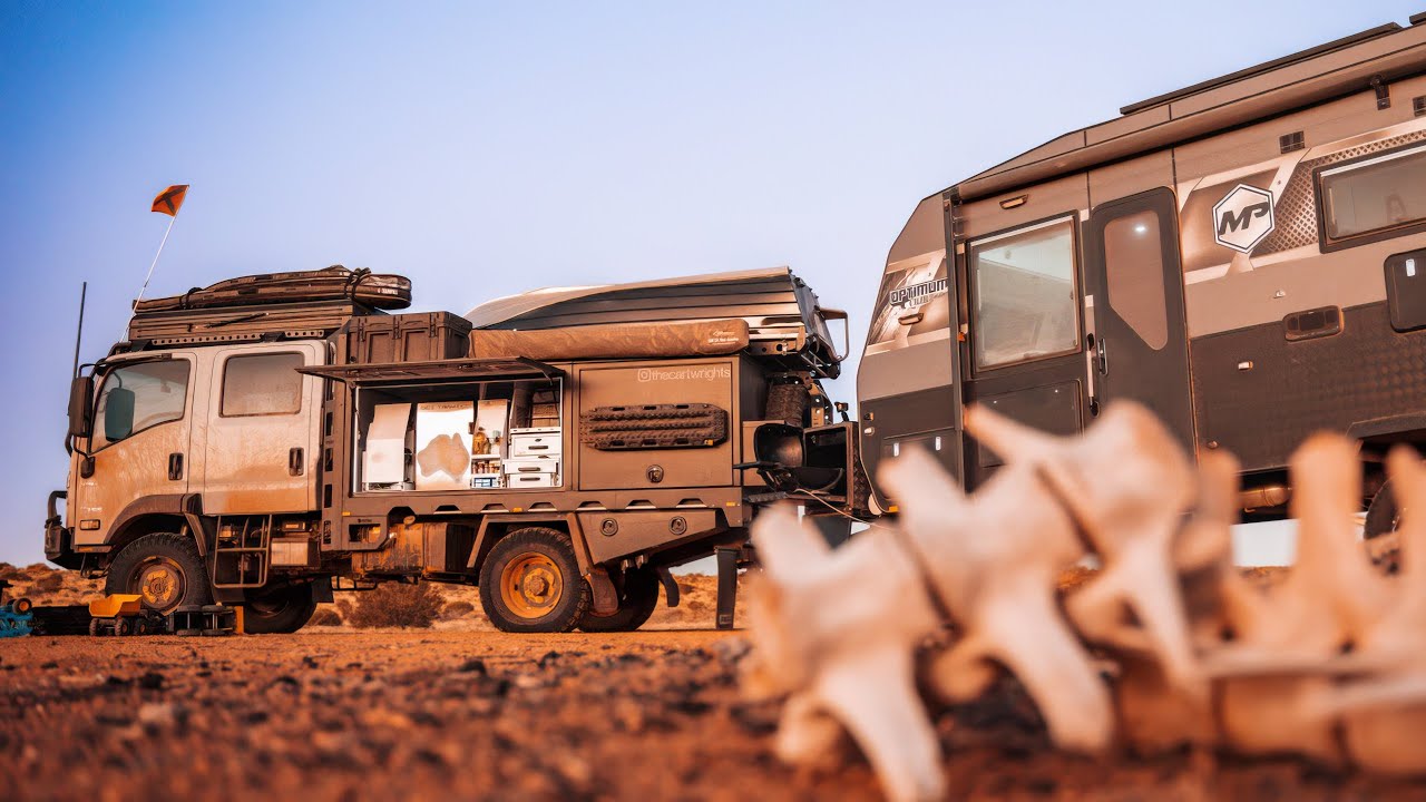 GETTING AIR in OUR ISUZU NPS 4X4 + 25 FOOT CARAVAN - THE SIMPSON DESERT ...