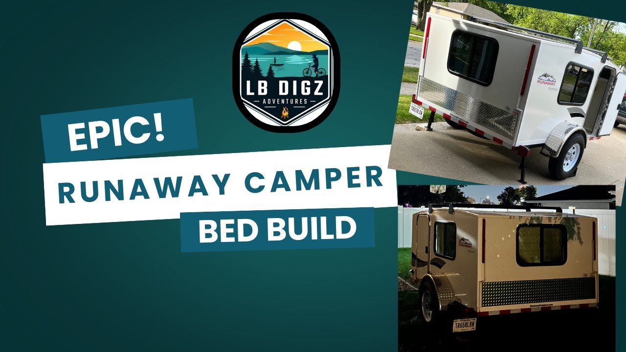 RUNAWAY CAMPER DIY Conversion: Custom Bed Build & Floor Installation ...
