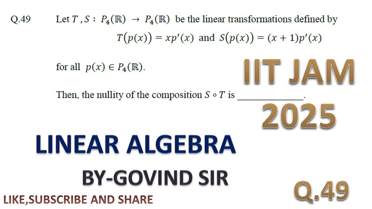 IIT JAM Mathematics Lectures | Q49 | solution of iit jam 2025 maths ...