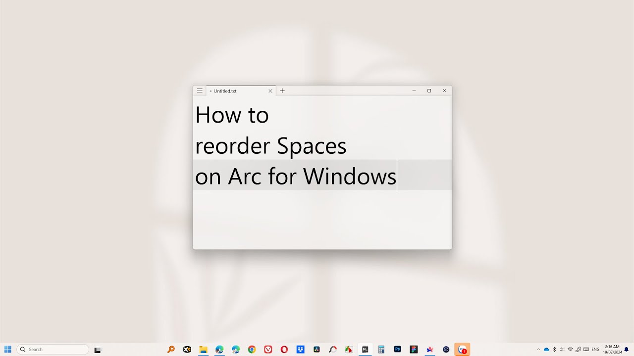 How to reorder Spaces on Arc for Windows - YouTube