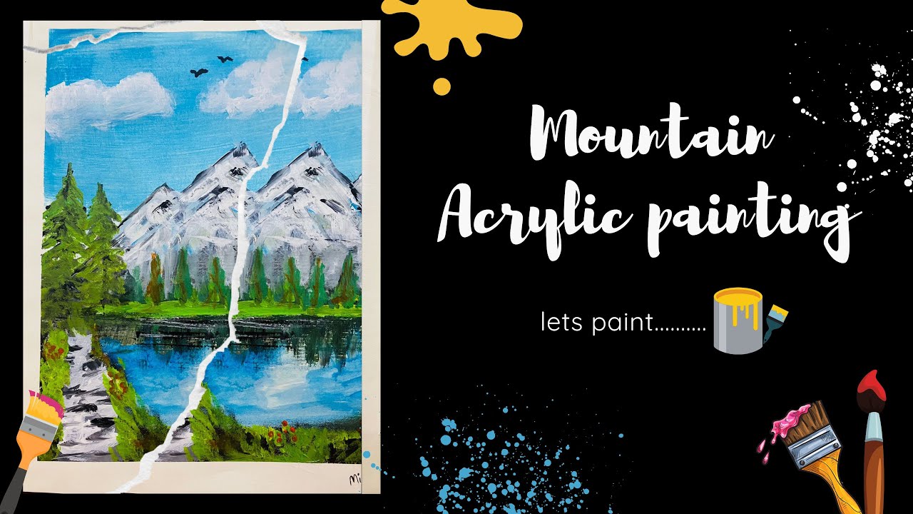 Mountain⛰ Acrylic painting | easy painting tutorial😍 | how to paint🎨 ...
